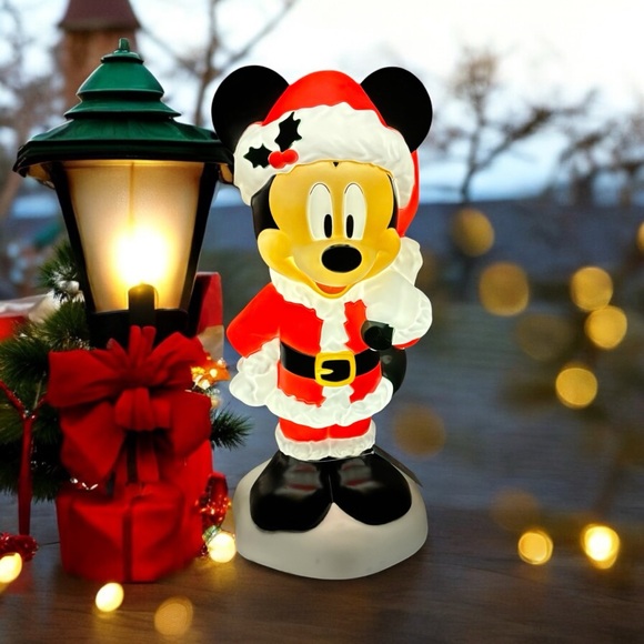 Disney | Holiday | Disney Cracker Barrel Mickey Mouse Blow Mold Santa ...